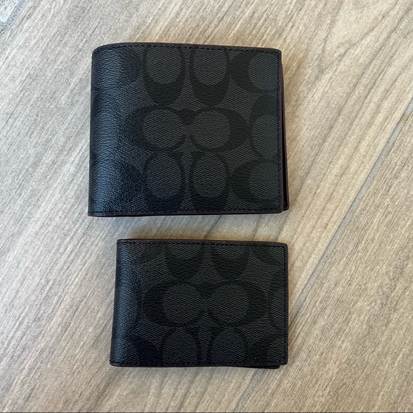 Coach | Bags | Coach Compact Id Wallet In Signature Canvas | Poshmark